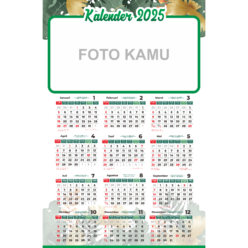 Jual Kalender Dinding 2025 Kalender Poster Kalender 12 Bulanan Custom - FREE LUBANG | Shopee ...