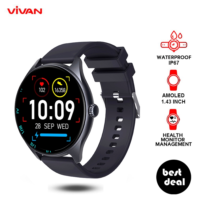 Jual Vivan VWY27 Smartwatch Amoled Screen 1.43 INCH | Waterproof IP67 ...