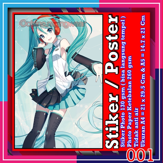 Jual Sticker | Poster A4 & A5 | girl | art | wall | anime | manga ...