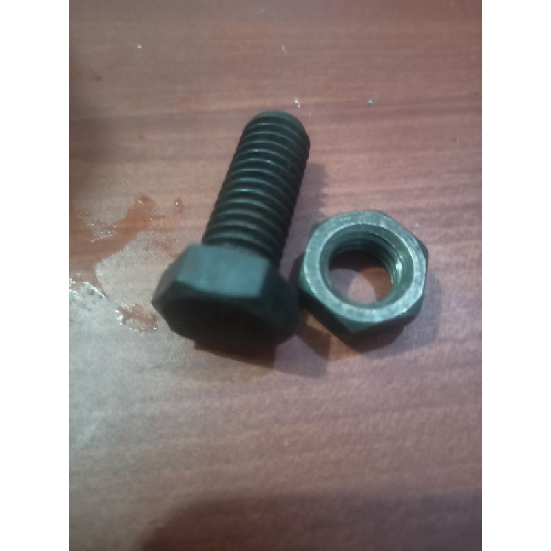 Jual baut mur hitam UNC 1/2 x 11/2 (38mm) | Shopee Indonesia