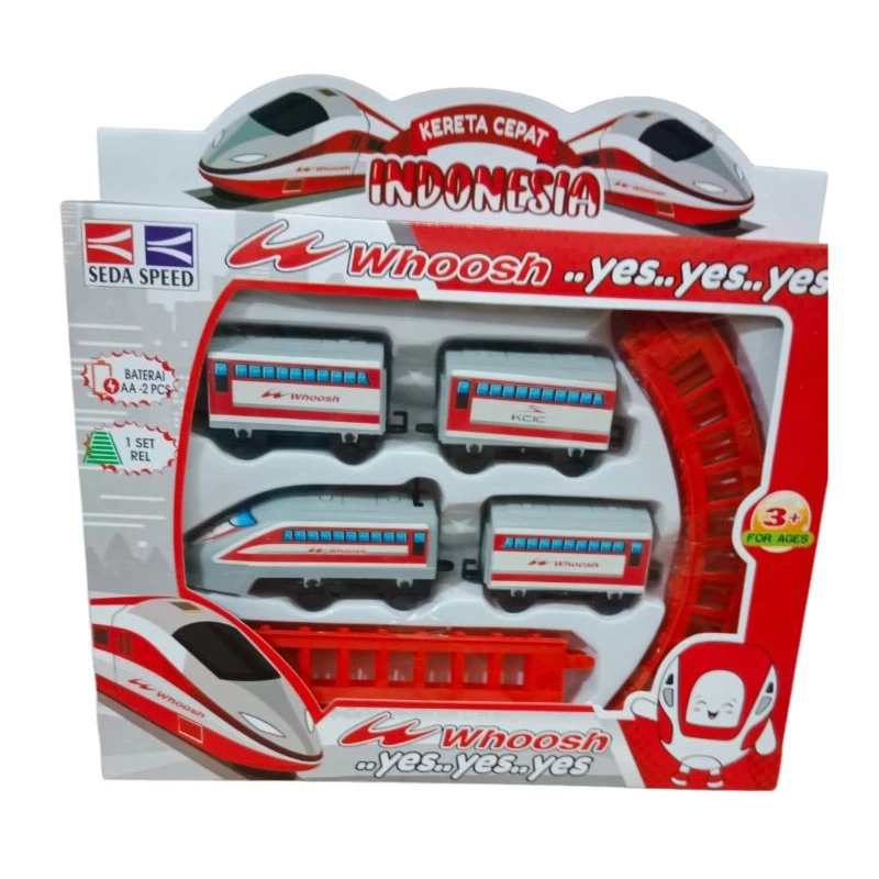 Jual Mainan Anak Rel Kereta Api Cepat Whoosh 4 Gerbong Lokomotif Whosh Train Set | Shopee Indonesia