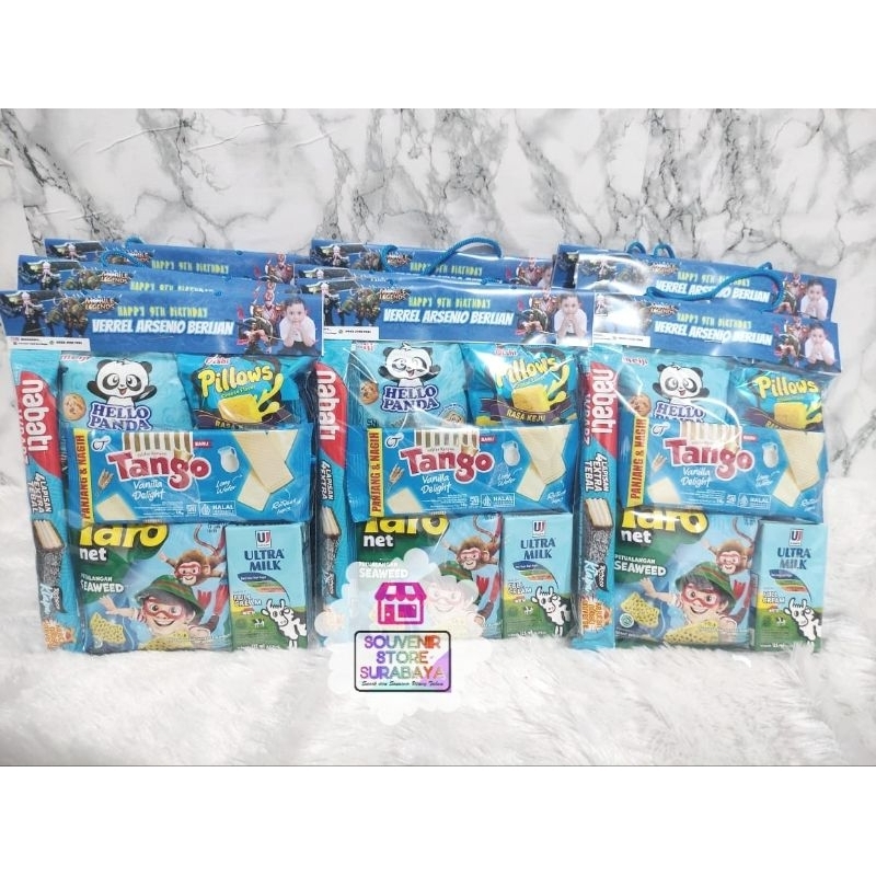 Jual New Snack serba Biru 12rb an || Paket ulang tahun anak tema warna ...