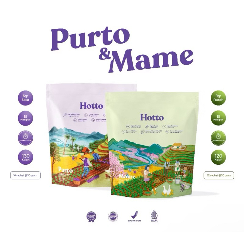 Jual HOTTO PURTO Multigrain with Purple Potato (16 Sachet) / HOTTO MAME ...