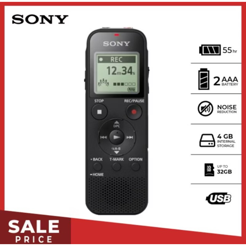 Jual Alat Perekam Suara Digital Sony Recorder ICD-PX470 Seri PX - Black ...