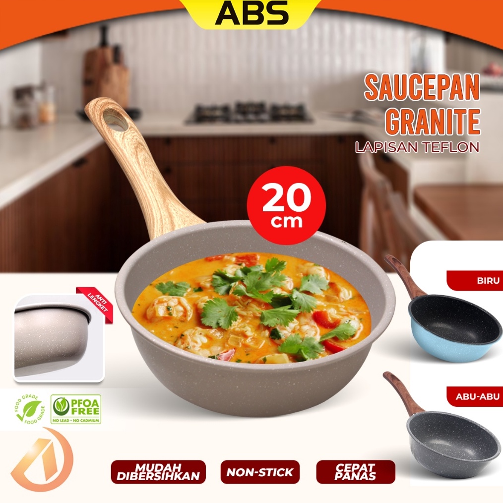 Jual ABS X Tifale By Deep Sauce Pan 2cm Granite Coating Anti Lengket | Shopee Indonesia