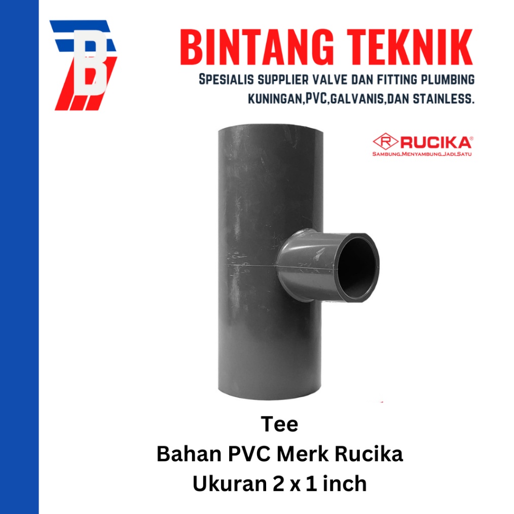 Jual Reducer Tee Vlok Tee 2 x 1 inch PVC Rucika AW | Shopee Indonesia