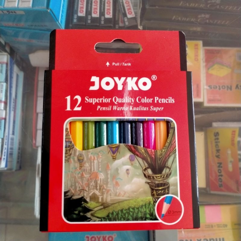 Jual PENSIL WARNA JOYKO 12 WARNA (PENDEK) | Shopee Indonesia