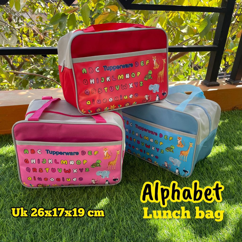 Jual Tas Bekal Alfabet Tupperware (zipper bunga es) | Shopee Indonesia