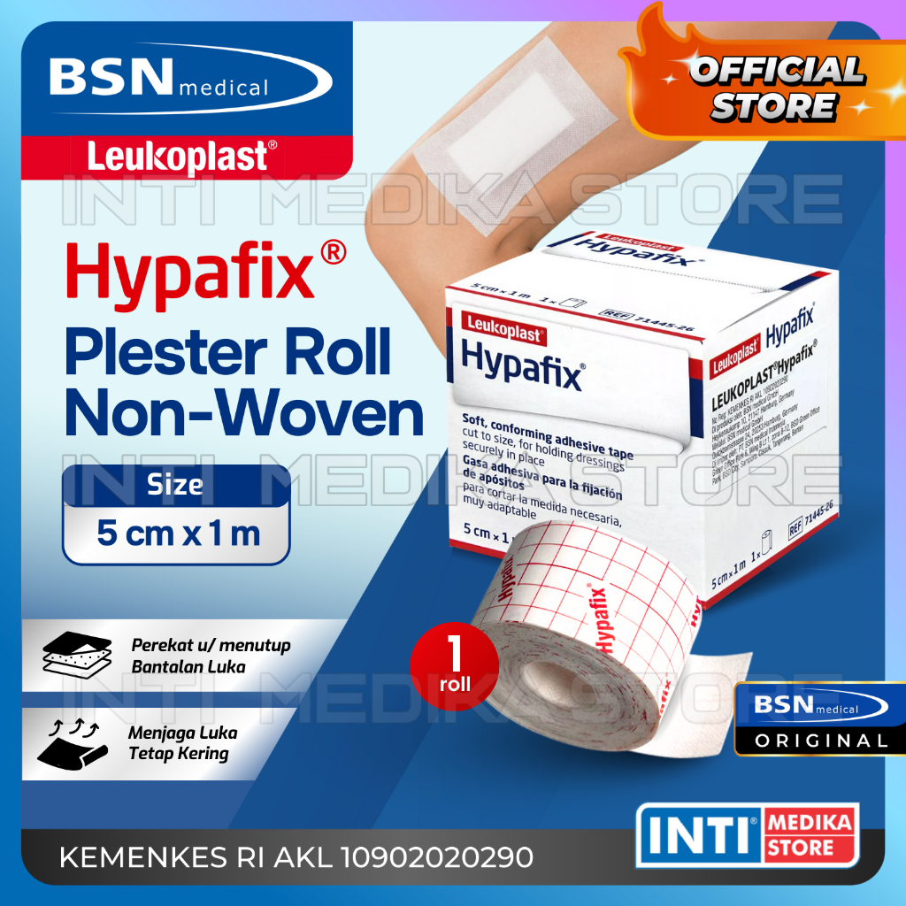 Jual BSN - Plester Putih Elastis HYPAFIX Non Woven 5cm x 1m | Plaster Fiksasi Penutup Luka P3K ...