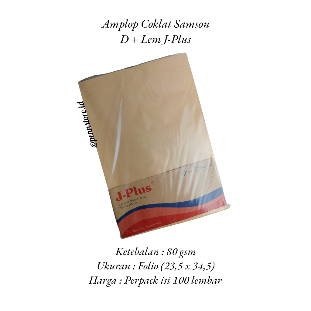 Jual Amplop Coklat Samson D + Lem J-Plus - Amplop Coklat Ukuran Folio ...