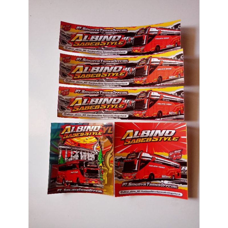 Jual stiker bus Albino sanjaya 4 versi terbaru isi 5 sampai 15 stiker ...