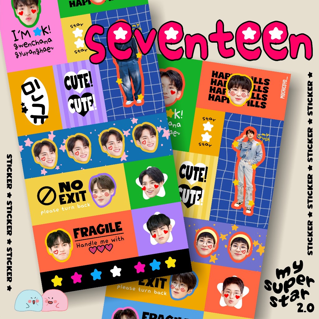 Jual SEVENTEEN STICKER : MY SUPERSTAR ⭐ GLITTER DECO STICKER BY ...