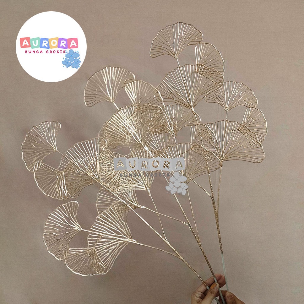 Jual Artificial Flower Gold Shell Leaf Bunga Emas Palsu Plastik ...