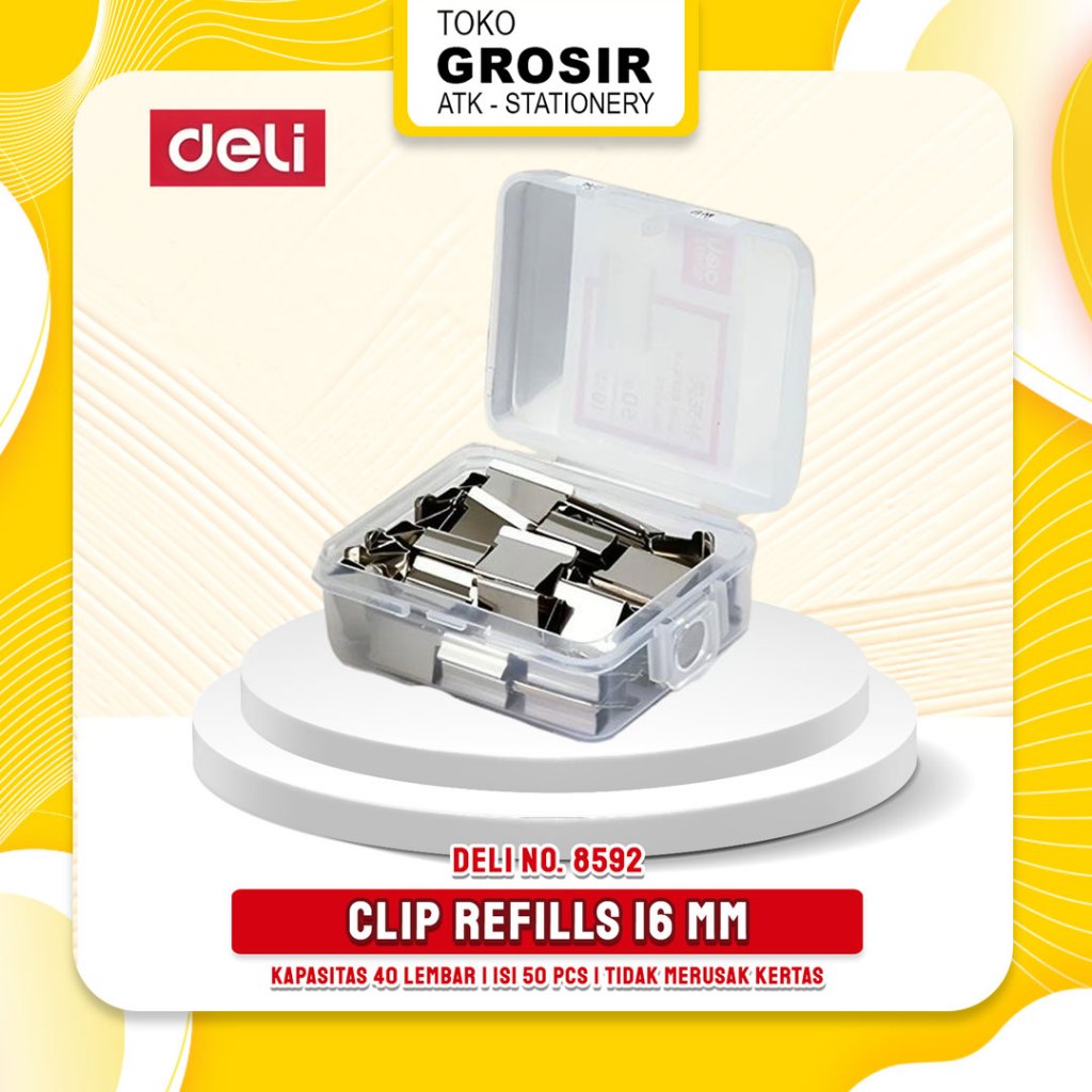 Jual Fastener Clip Refill Deli / Refill Binder Clip / Isi Penjepit ...