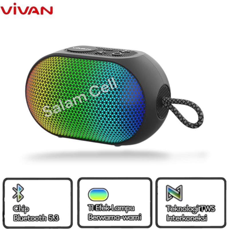Jual Speaker Bluetooth 5.3 Music Box Anti Air VIVAN VS17 Wireless Audio ...