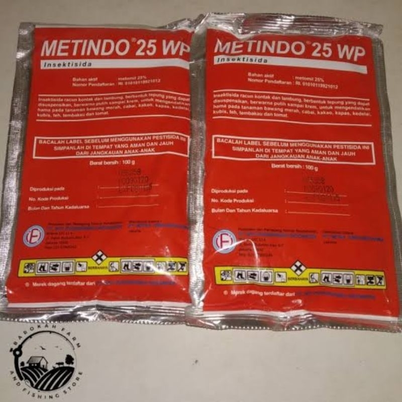 Jual METINDO merah 25WP 100 gr metomil insektisida racun ulat tanaman ...
