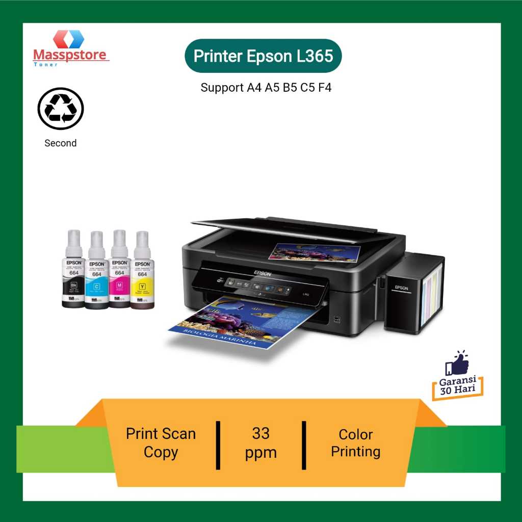 Jual Printer Epson L365 multifungsi scan copy plus tinta | Shopee Indonesia
