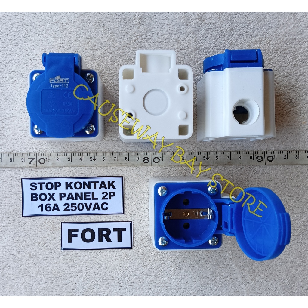 Jual STOP KONTAK BOX PANEL 2P 16A 250VAC FORT | Shopee Indonesia
