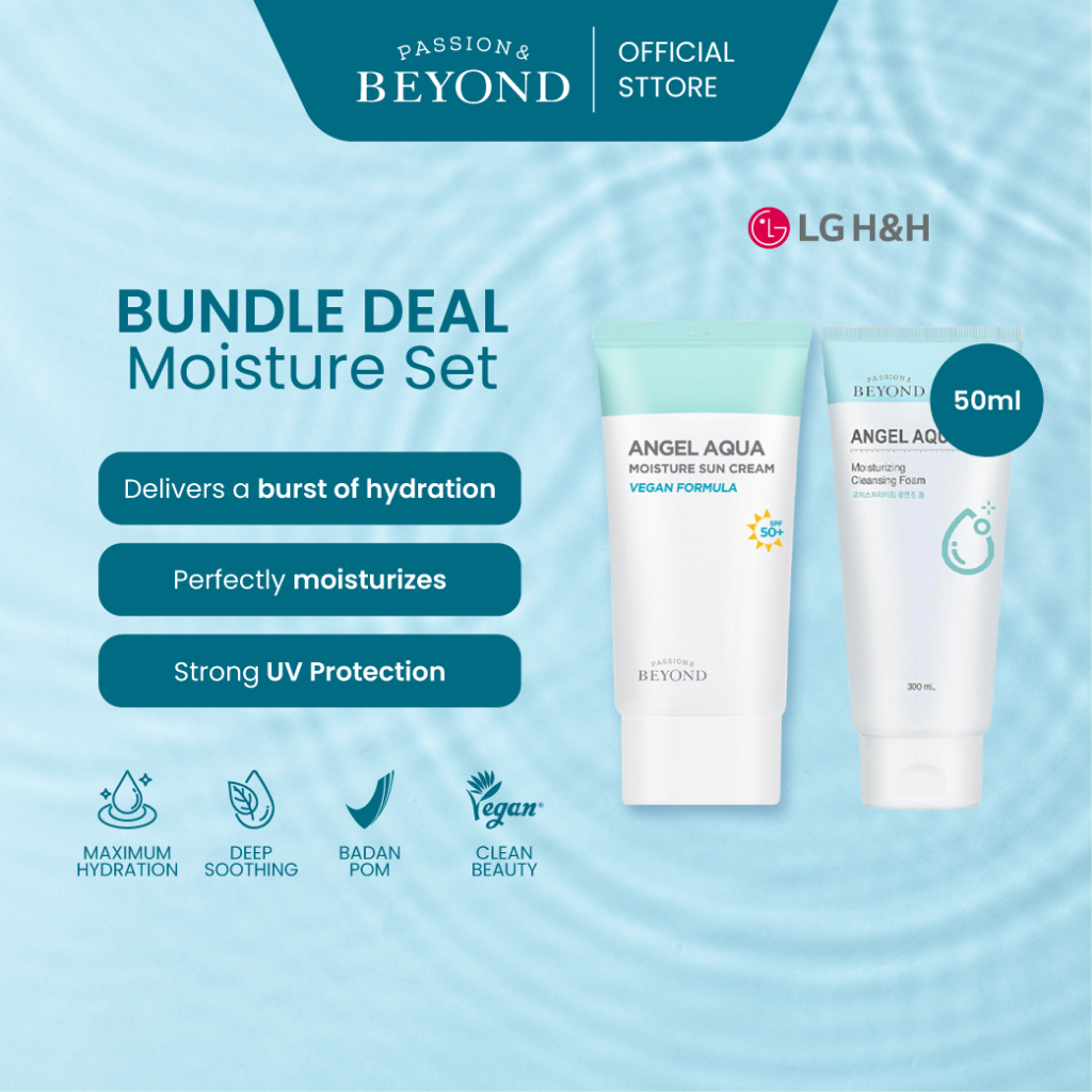Jual PASSION & BEYOND Best Bundling Angel Aqua Moisture Sun Cream SPF 50+ 50ml + Cleansing Foam ...