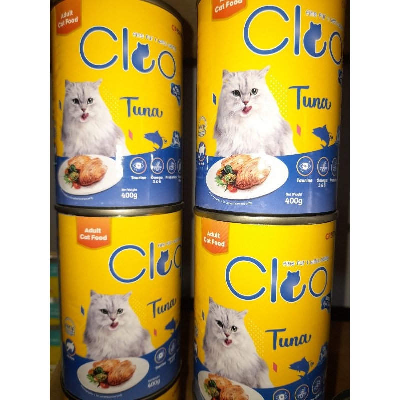 Jual makanan kucing wetfood merk Cleo kaleng 400 gram tuna | Shopee ...