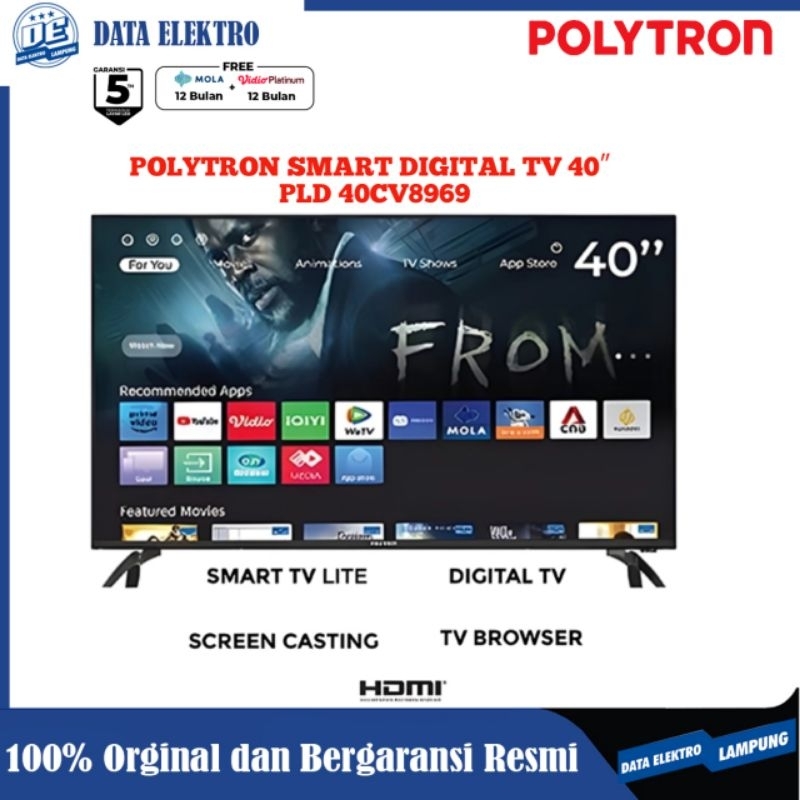 Jual Polytron Smart TV 40 inch PLD40CV8969 - Wifi - Youtube - Browser ...