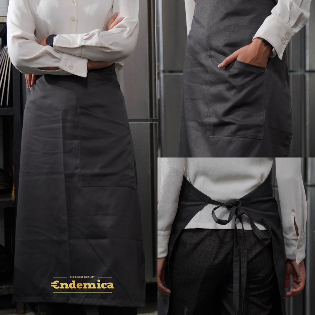 Jual Long Half Apron Chef Barista Celemek Server Waiter Katun Polos ...