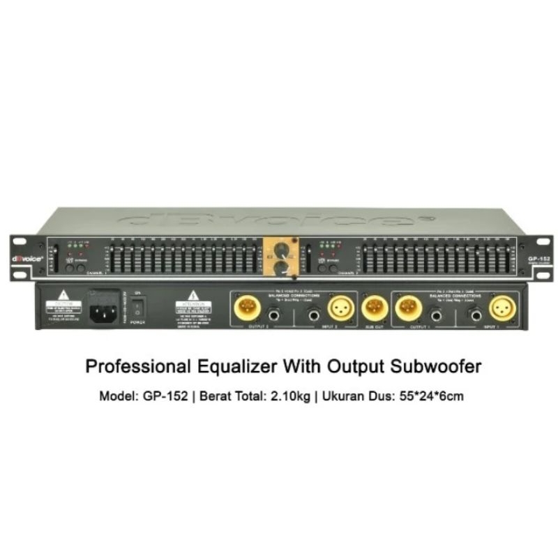 Jual Equalizer dBvoice GP-152 15Band EQ Plus SUBWOOFER Out Original | Shopee Indonesia