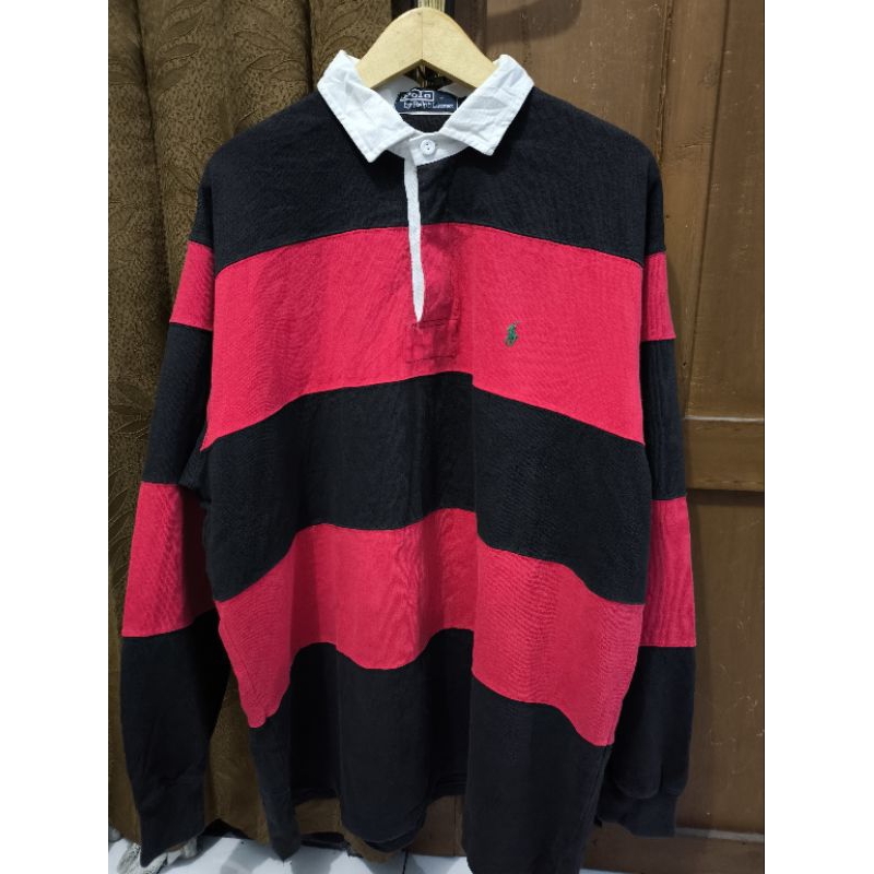Jual Rugby Polo Ralph Lauren salur / stripe second original | Shopee ...