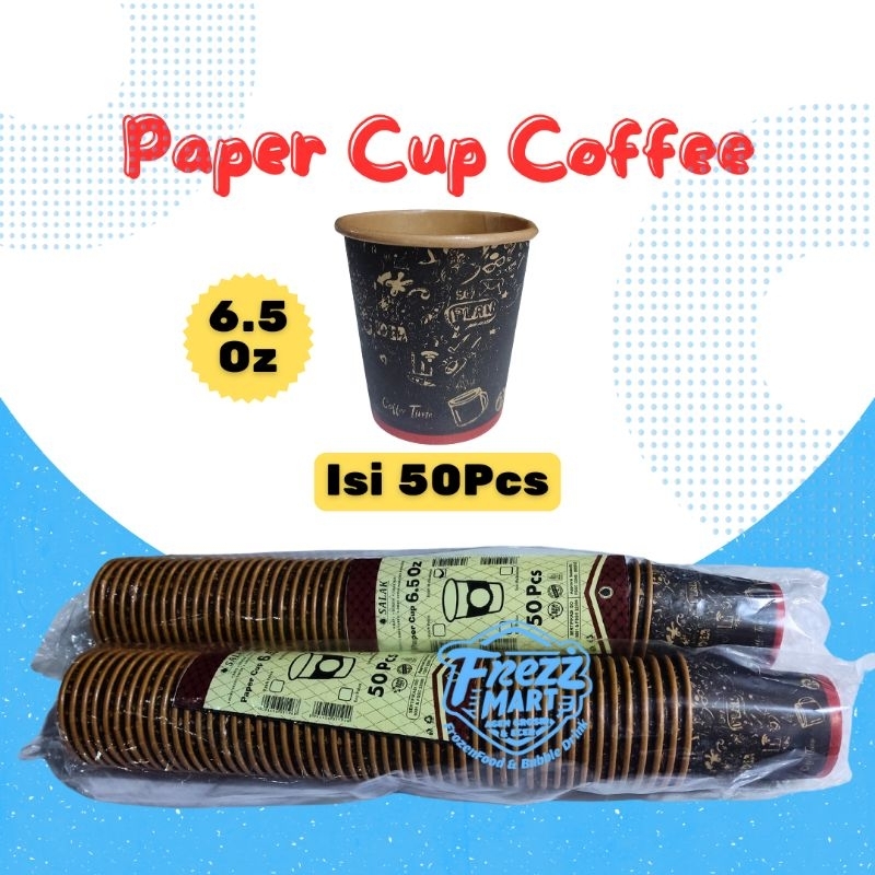 Jual Paper Hot Cup Coffee Kopi 6.5 Oz 180ml isi 50 Pcs Gelas Kertas Jagung Sweet Corn Jasuke 6 ...