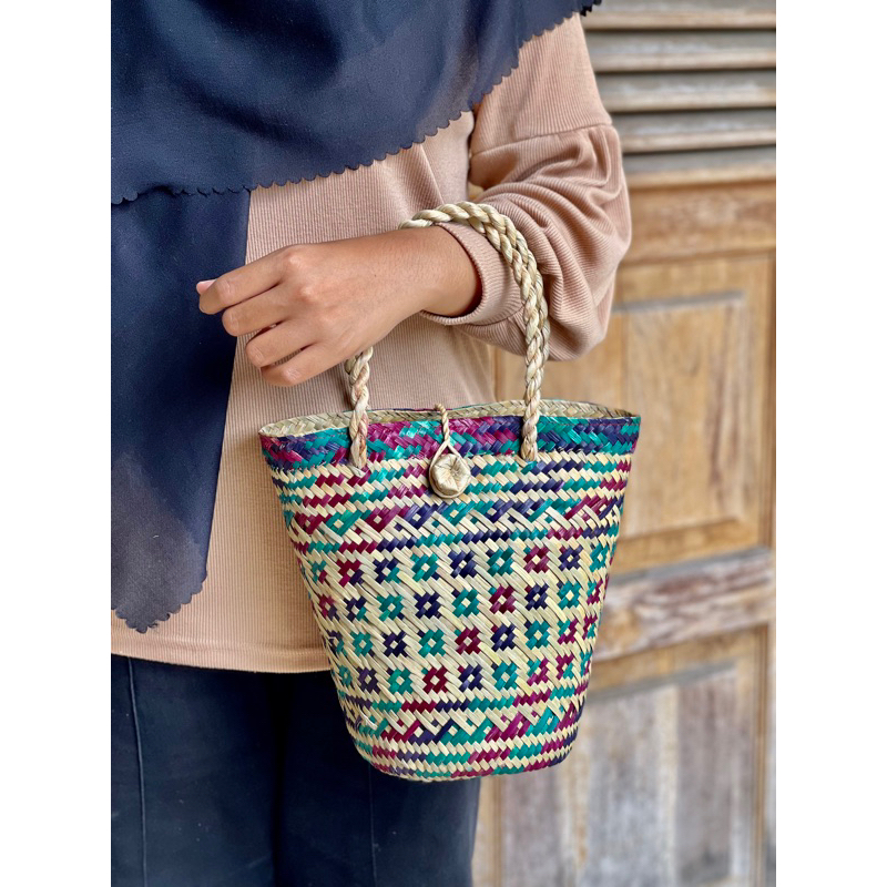Jual Tas ember purun warna (small) | Shopee Indonesia