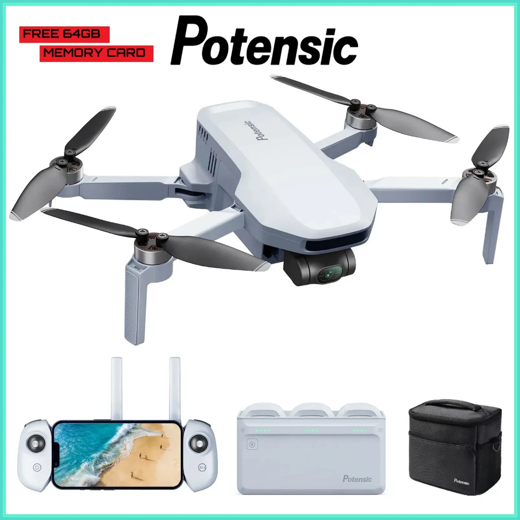 Jual Potensic Atom Drone 3 Axis Gimbal 6KM GPS 4K Drone Quadcopter ...