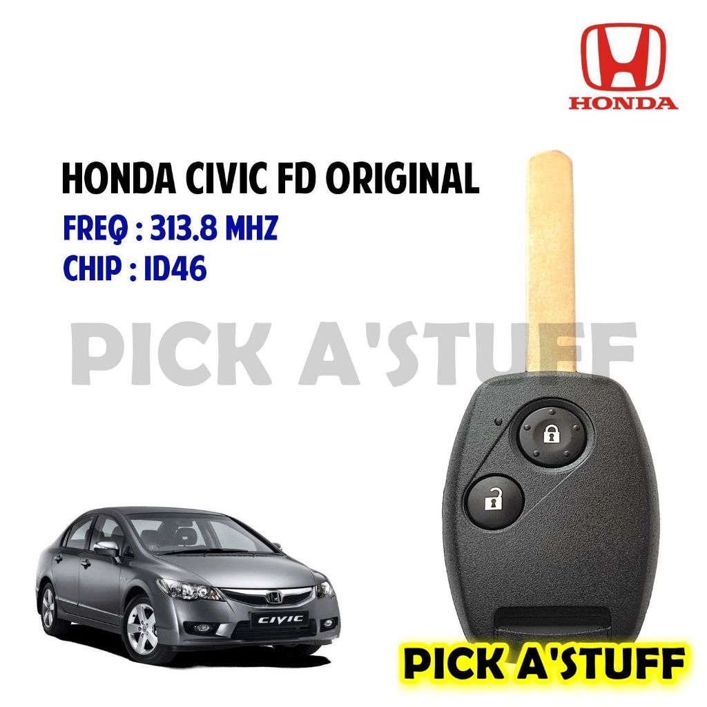 Jual Remote Kunci Chip Transponder Remote PCB Honda Civic FD 2 Tombol ...