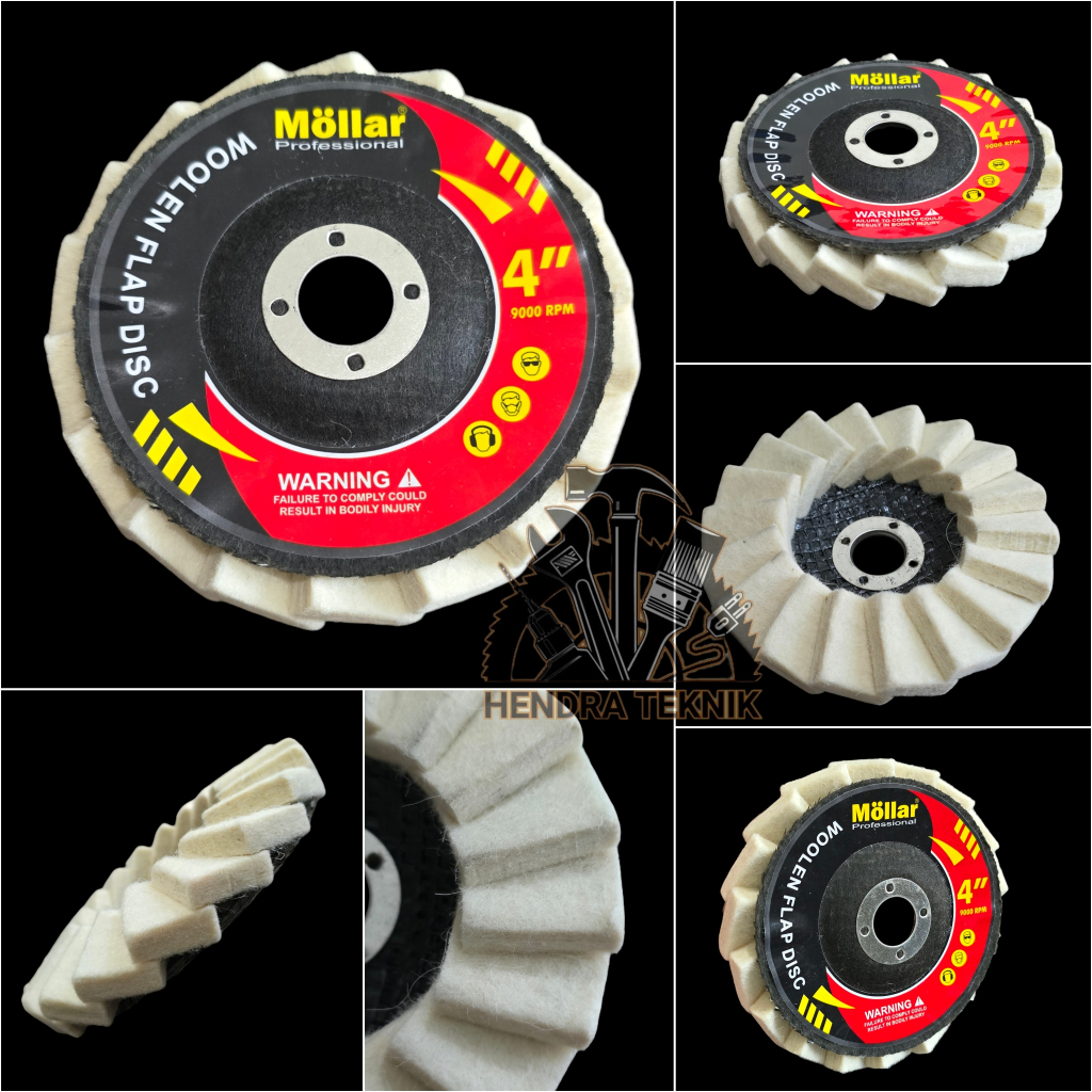 Jual WOOLEN FLAP DISC WOOL SUSUN 10CM FELT FLAP WOOL POLISH 4" GRINDA ...