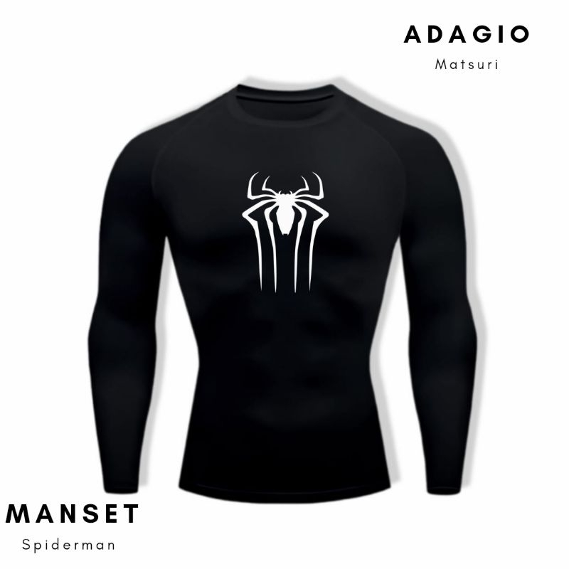 Jual KAOS OLAHRAGA LENGAN PANJANG KOMPRESI MANSET PRIA SPIDERMAN ...