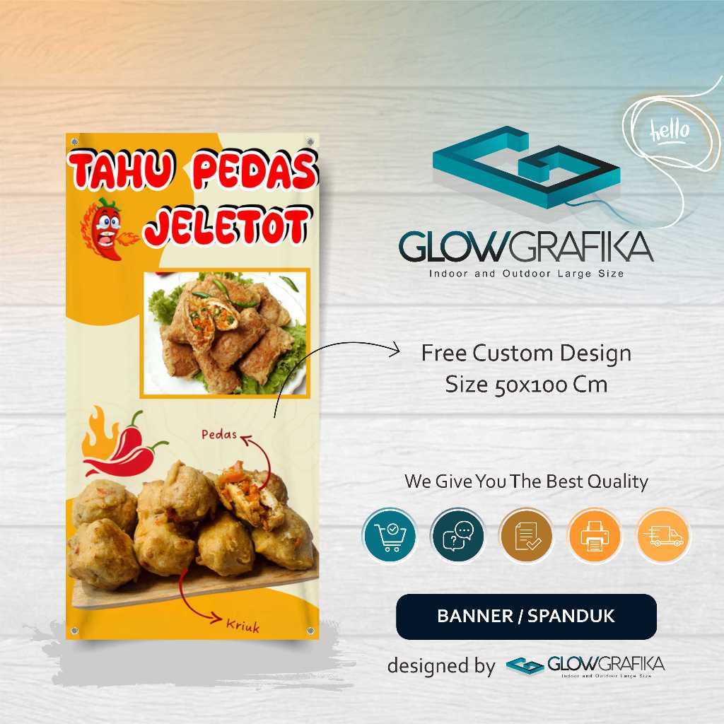Jual Cetak Spanduk Banner Tahu Pedas Jeletot | Shopee Indonesia