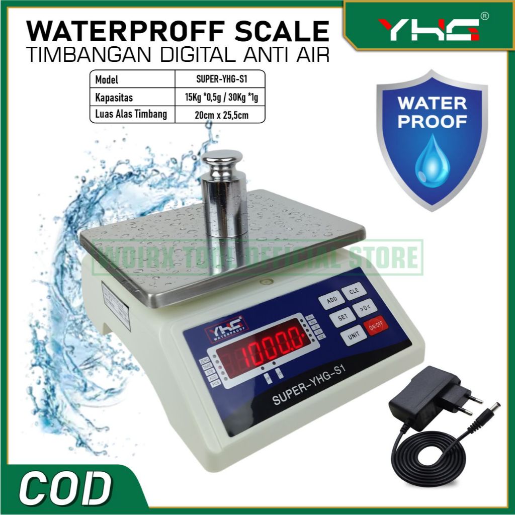 Jual YHG Timbangan Digital Anti Air Waterproof 15kg 30kg Timbangan Ikan ...
