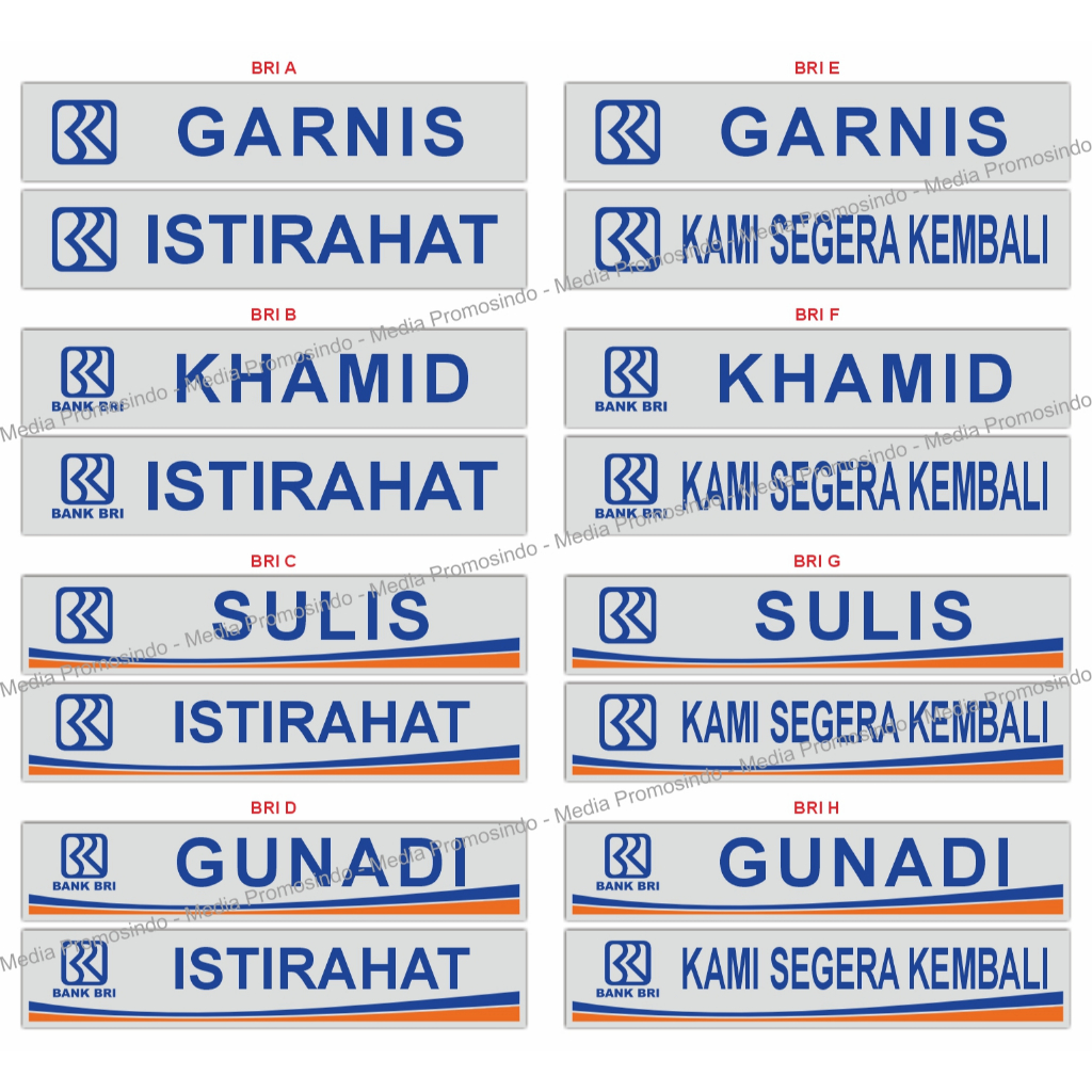 Jual Plat Nama Meja / Name Desk 2 Sisi 25cm Bank Tanpa Holder | Shopee ...