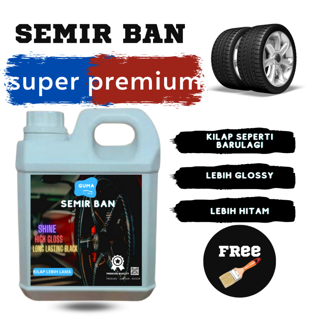 Jual AUR~ SEMIR BAN MOBIL/SEMIR BAN MOTOR/SEMIR GLOSSY/BAN HITAM 1000ML ...