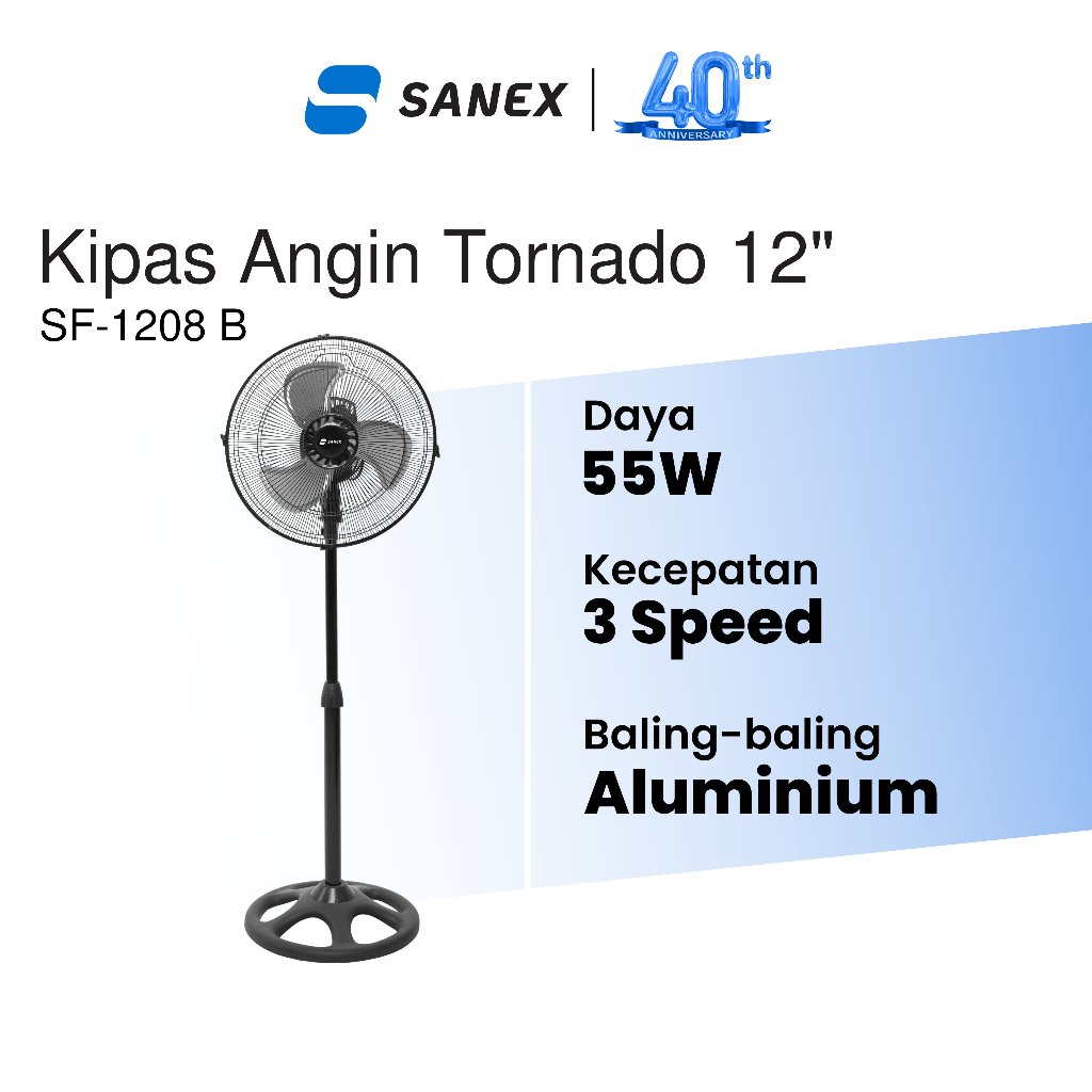 Jual SANEX Kipas Angin Standing Berdiri 12 Inch SF-1208 B | Shopee ...