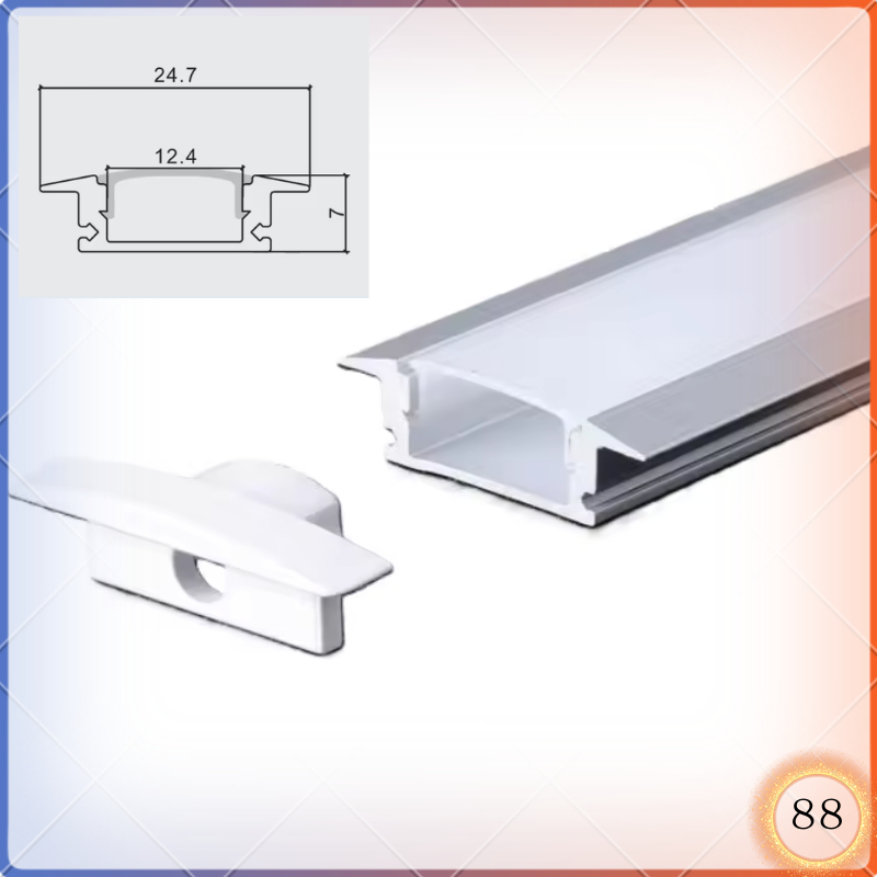 Jual LED Profile Cover Casing Housing LED Strip Rigid Aluminium 1 Meter ...
