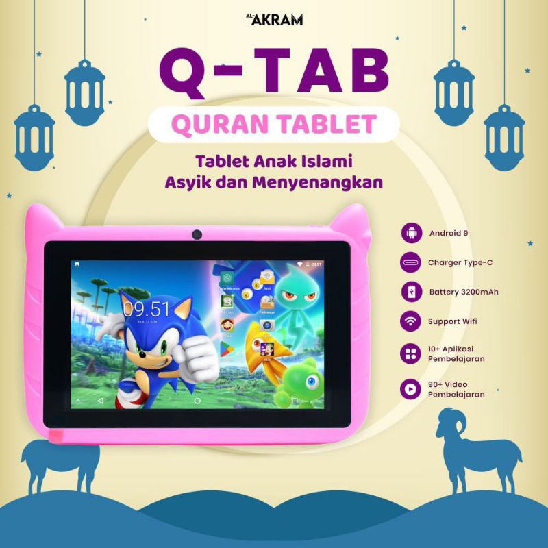 Jual Q-TAB Al-Akram Quran Tablet Anak Edukasi Islami Pembelajaran Game ...