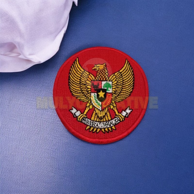 Jual Badge Garuda Pancasila Latar Merah Emblem Patch Bordir Background ...