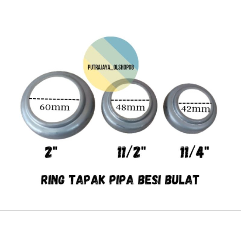 Jual ring tapak plendes pipa besi bulat 2" 11/2" 11/4" | Shopee Indonesia