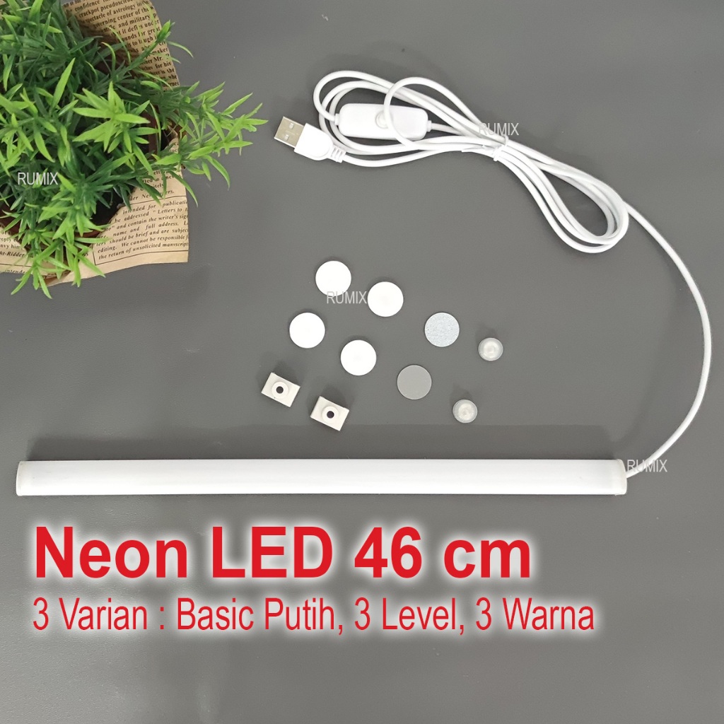 Jual Lampu Neon Panjang 46 cm Tabung LED USB Pencahayaan Belajar Kerja Rumah Dapur Komputer ...