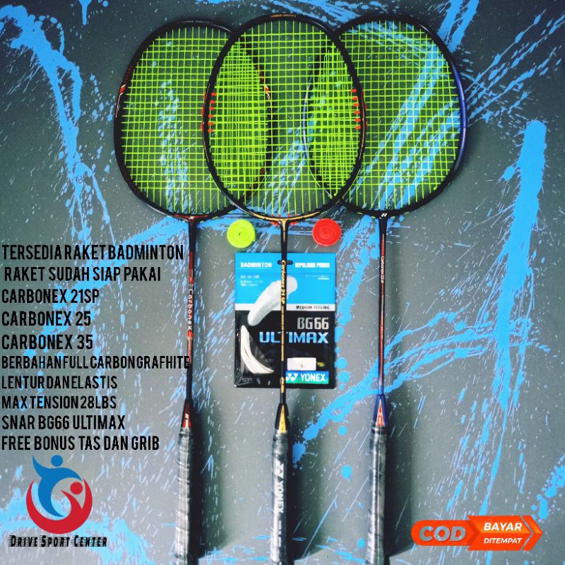 Jual Raket Badminton Import Carbonex 30 Lbs Fulset Free Bonus Tas Dan ...