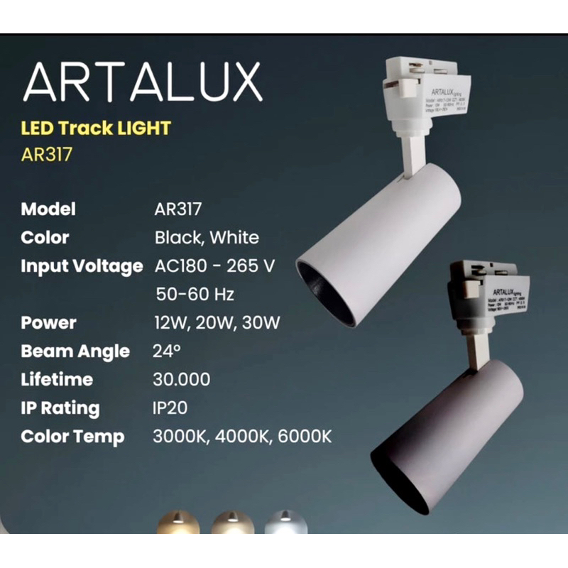 Jual Lampu Spotlight Track rel rell 20W 20 Watt 3000k 4000k 6000k ...