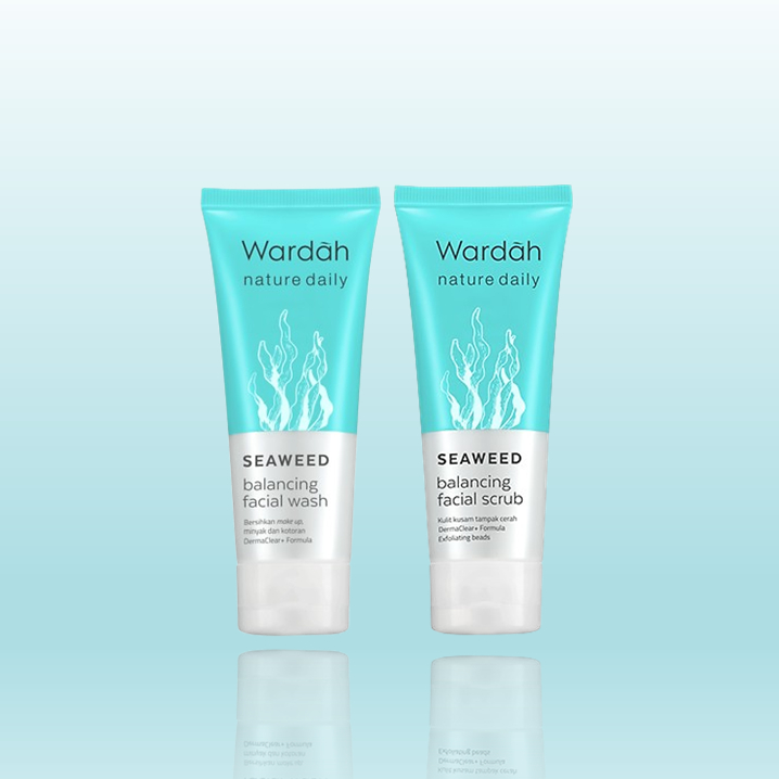 Jual Wardah Natur Daily Seaweed Facial Wash Facial Scrub Membantu ...