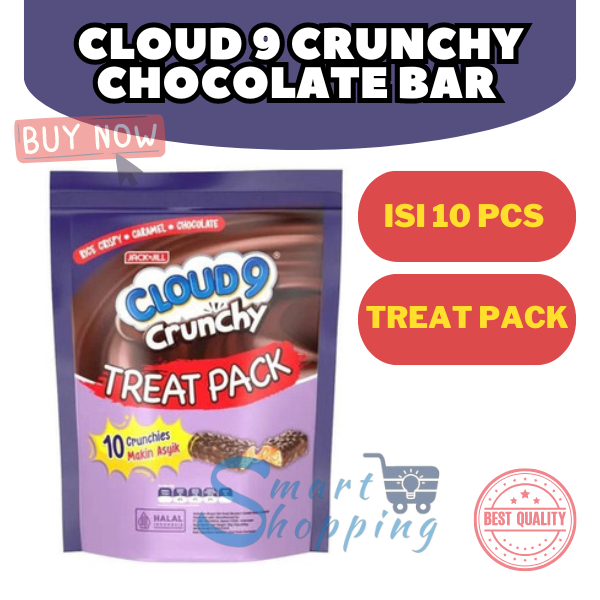 Jual Cloud 9 Crunchy Chocolate Bar Dengan isi 10 pcs Treat Pack ...