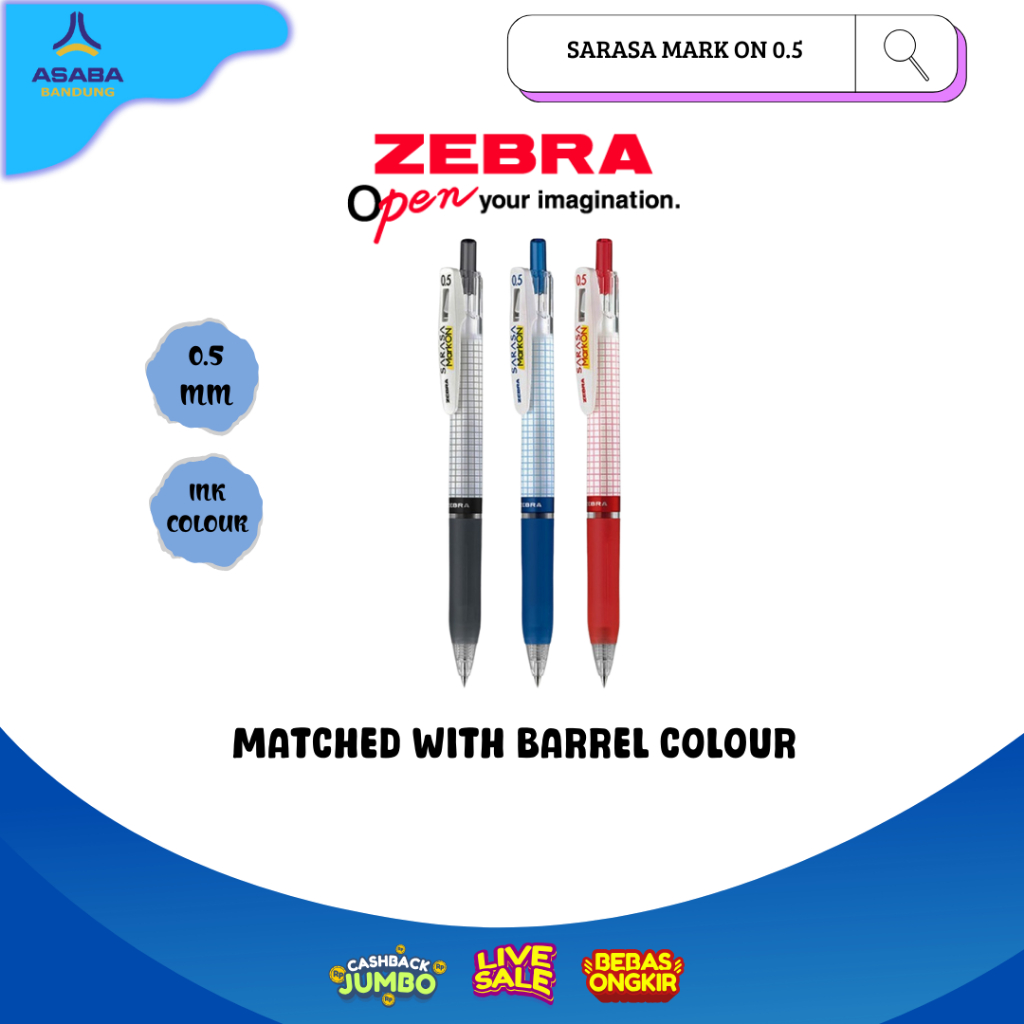 Jual Asaba Bandung - Zebra Sarasa Mark On 0.5 | Shopee Indonesia