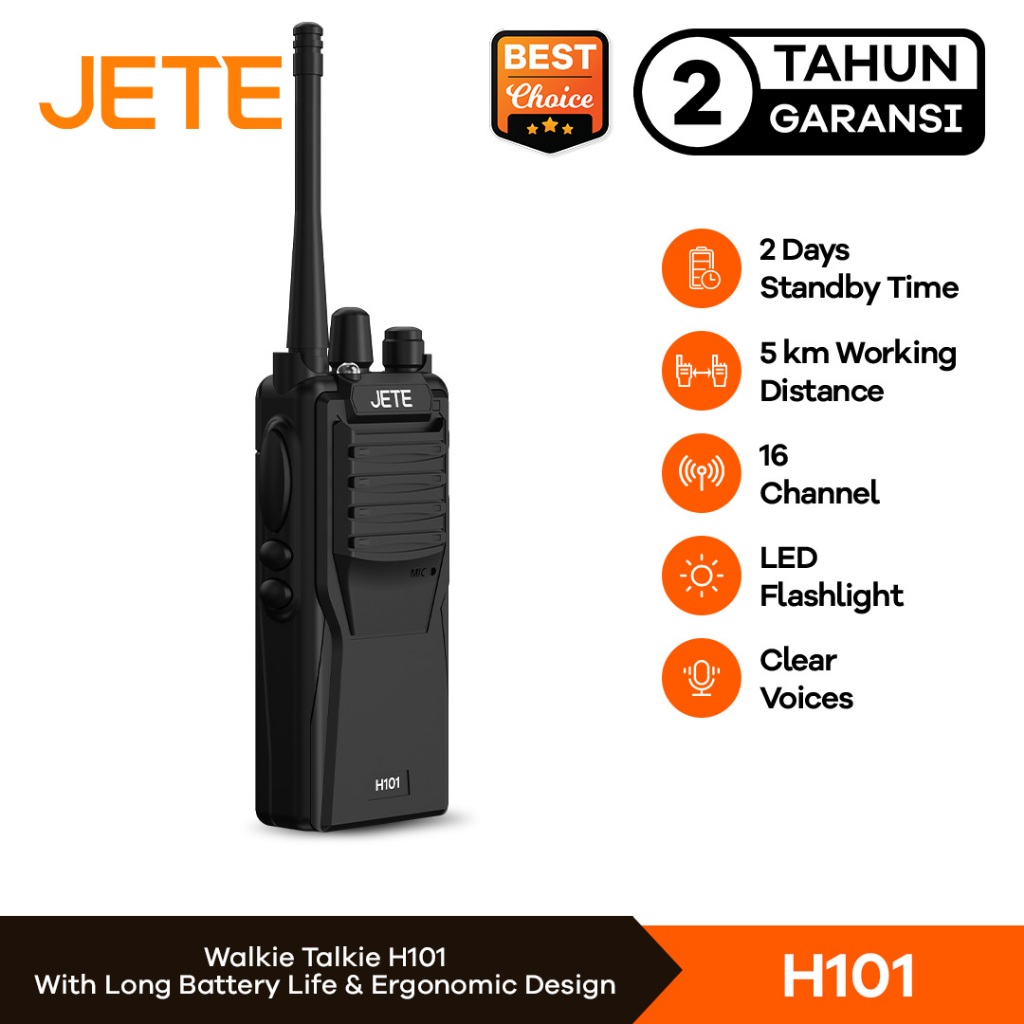 Jual HT Handy Talky 16 Channel JETE H101 Jarak 5km - Garansi 2 Tahun | Shopee Indonesia